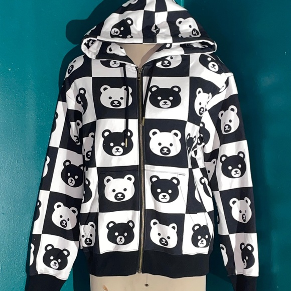 Teddy Fresh | Tops | Teddy Fresh Bear Check Zip Hoodie | Poshmark